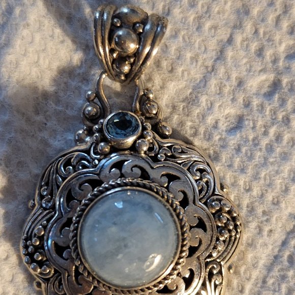 Sarda | Jewelry | Sarda Vintage Sterling Silver Aquamarine Topaz 34 X ...